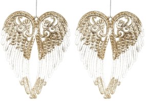 Závěsná dekorace křídla zlato průhledná 148132