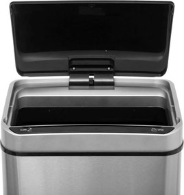 Automatický odpadkový koš 40L, nerezová ocel, stříbrná