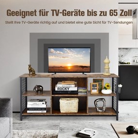 Costway TV skříňka s otevřenými přihrádkami TV police pro TV do 65 palců