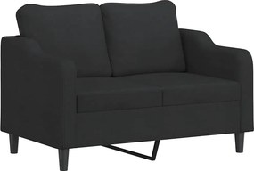 2místná pohovka s polštáři černá 120 cm textil 3200841