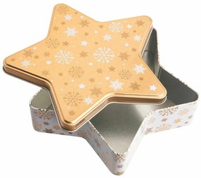 Altom Vánoční plechová dóza Golden Snowflakes, 23 x 22 x 6 cm