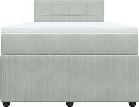 Box spring postel s matrací světle šedá 120 x 200 cm samet 3287710