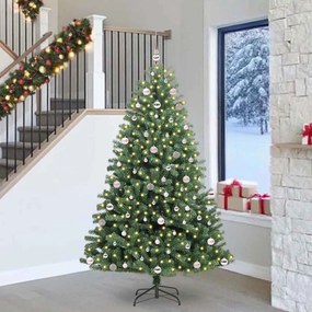 Umělý Skládací Vánoční Strom Zelená 240 cm PVC a kov 3395507