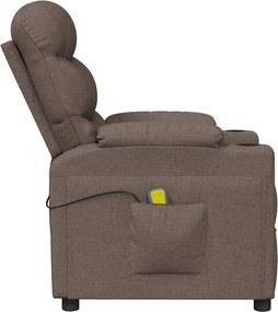 Elektrické masážní křeslo taupe textil 3143511