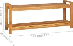Lavice 120 cm masivní teakové dřevo 325276