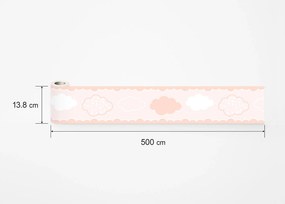 Dětská samolepící bordura na zeď Růžové Mraky | 5 m x 13.8 cm | DWBD8059