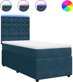 Box spring postel s matrací modrá 90 x 190 cm samet 3294530