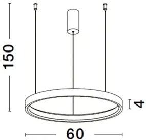 LED lustr Perrine 60 bílé