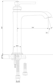 OMNIRES AM5212CR - Umyvadlová baterie ARMANCE 26 cm lesklý chrom
