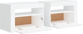 Noční stolky 2 ks s LED osvětlením bílé 60 x 35 x 40 cm 3080734