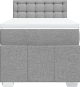Box spring postel s matrací světle šedá 80 x 200 cm textil 3289209