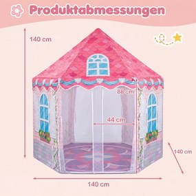 Costway Dětský stan v designu princeznovského hradu pro děti od 3. Play tent