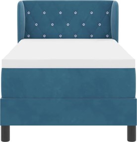 Postel s boxspringem s čelo Tmavě moddrá 80 x 200 cm samet 3340308