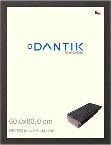 DANTIK rámeček 60x80 | RETRO tmavě šedá (Plexi Čiré)