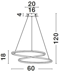 LED lustr Girish 60 zlaté