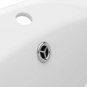 Luxusní umyvadlo přepad oválné matné bílé 58,5 x 39 cm keramika 146932