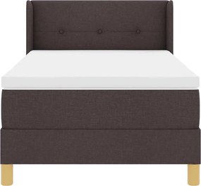Postel s boxspringem s čelo Tmavě hnědá 200 x 100 cm textil 3341282