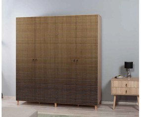 Designová šatní skříň Vallissa II 192 cm vzor dub