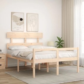 Postel s čelem pro seniory Small Double masivní dřevo 3195321