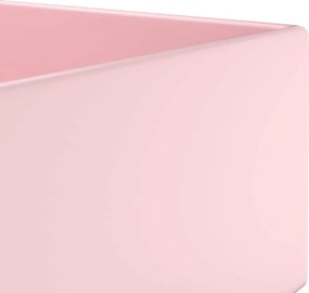 Koupelnové umyvadlo s přepadem keramické matně růžové 146988