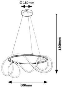 Rabalux 72191 - LED Lustr na lanku RAVEN LED/54W/230V