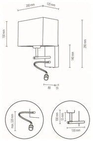Spot-Light 57290974 - LED Flexibilní svítidlo BOHO 1xE27/25W + LED/1W/230V dub
