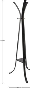 Černý ocelový věšák 60x180 cm Triomphe – Bizzotto