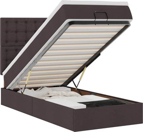 Osmanský rám postele s matrací tmavě šedá 90x190cm textil 3313288