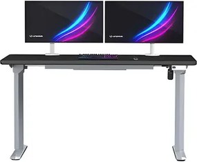 ULTRADESK Quest šedá, černá deska / Herní stůl / 140 x 70 cm / 72-120