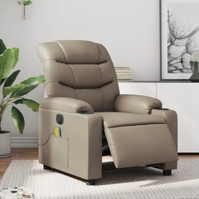 Elektrické masážní polohovací křeslo cappuccino umělá kůže 3206598