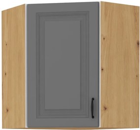 Kuchyňská skříňka Stilo 60x60 GN-72 1F (45°) korpus dub artisan, dvířka šedá DUST