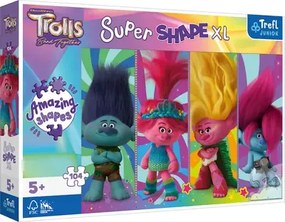 Trefl - Puzzle - Super Shape XL Trollové 3: Trollí hrátky / 104 dílků