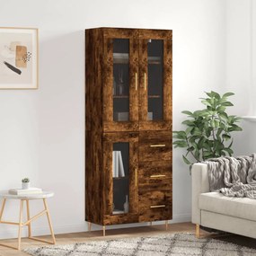 Skříň highboard kouřový dub 69,5 x 34 x 180 cm kompozitní dřevo - Default Title