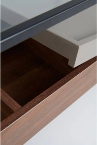 Konferenční stolek se skleněnou deskou v tmavě přírodní barvě 60x120 cm Sveg – Jotex