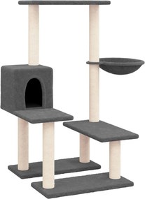 Škrabadlo pro kočky se sisalovými sloupky tmavě šedé 94,5 cm 171641