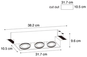 Zapuštěné bodové světlo bílé GU10 AR70 bez rámečku 3-světlo - Oneon