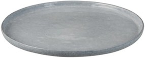 Světle šedý keramický jídelní talíř  Shiny blue XL - Ø 32cm