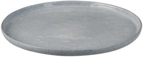 Světle šedý keramický jídelní talíř Shiny blue XL - Ø 32cm