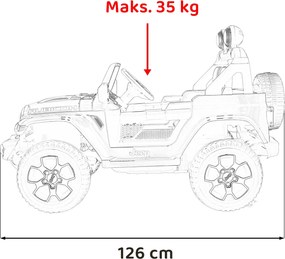 Ramiz Elektrické auto Jeep Wrangler Rubicon pro děti Oranžové + dálkové ovládání + MP3 LED rádio + EVA kola