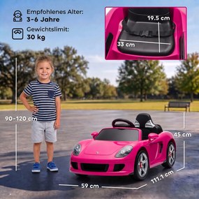 AIYAPLAY dětské elektrické auto Porsche Carrera GT, 10,8 V, růžové