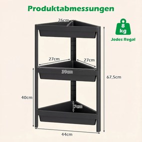 Costway Sada 2 rohových polic s odnímatelným designem a odtokovými otvory Volně