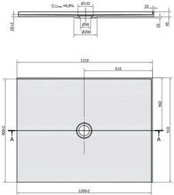 Polysan MIRAI sprchová vanička z litého mramoru, obdélník 120x90x1,8 cm, pravá, bílá, 73180