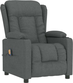 Masážní křeslo tmavě šedé textil 339059