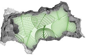Wallmuralia Nálepka 3D díra na zeď Listí vzor 95x73 cm