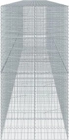 Gabionový koš s víkem 1 100 x 100 x 200 cm pozinkované železo 3295245
