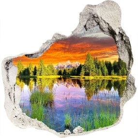 Wallmuralia Nálepka fototapeta 3D výhled Řeka v lese 75x75 cm