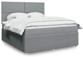 Box spring postel s matrací světle šedá 180 x 200 cm textil 3292128