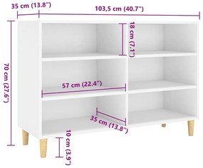 vidaXL Marketos Příborník bílý 103,5 x 35 x 70 cm kompozitní dřevo
