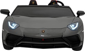 Ramiz Elektrické auto Lamborghini Aventador SV pro 2 děti Šedé + Bezkartáčový motor + Nafukovací kola + LED audio