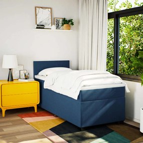 Box spring postel s matrací modrá 80x200 cm textil 3288014